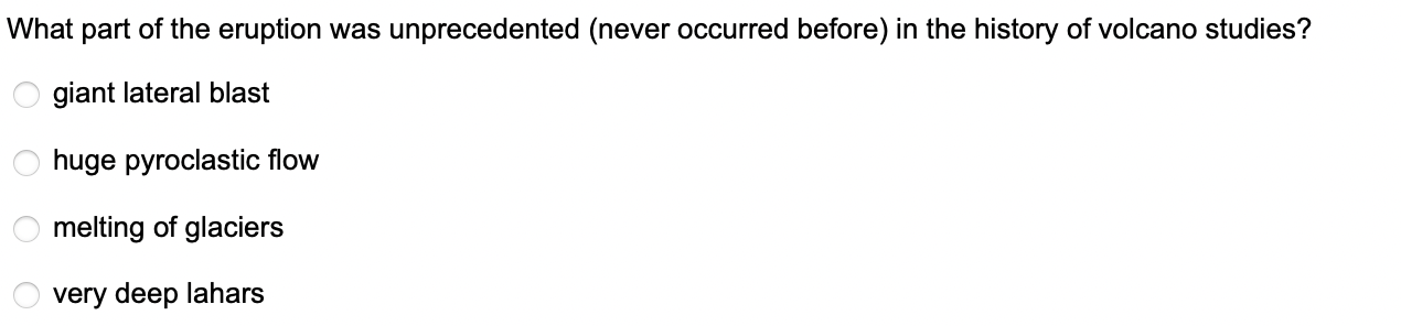 Solved What part of the eruption was unprecedented (never | Chegg.com