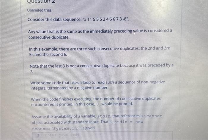 Solved Consider this data sequence: "311555 246673−8 ". Any | Chegg.com
