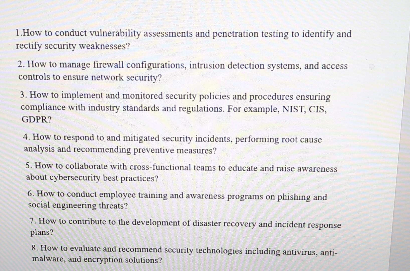 Solved 1.How to conduct vulnerability assessments and | Chegg.com