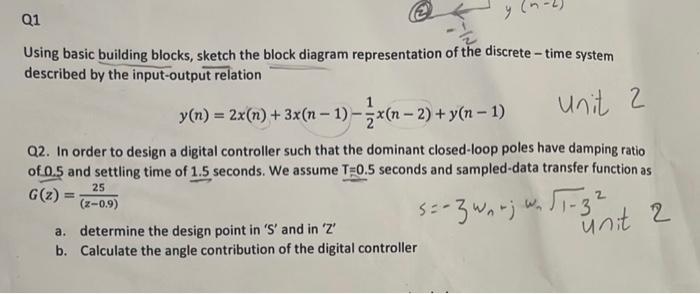 Solved Using basic building blocks, sketch the block diagram | Chegg.com