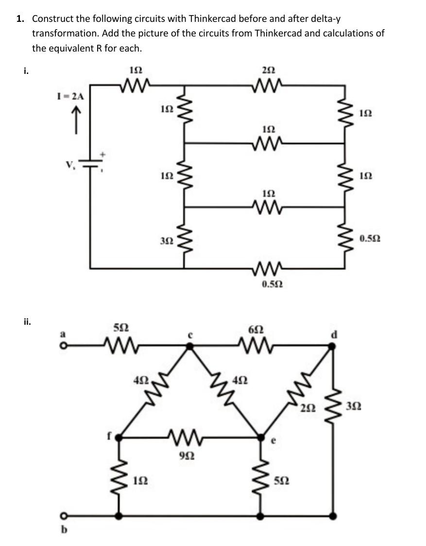 Solved 1 Construct The Following Circuits With Thinkercad