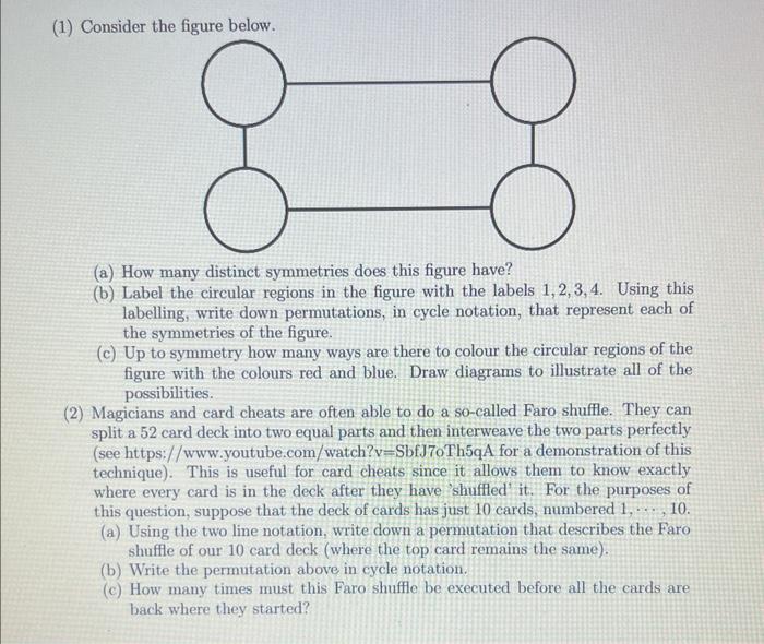 Solved (1) Consider the figure below. (a) How many distinct | Chegg.com
