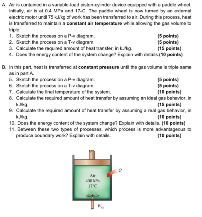 Solved A. Air is contained in a variable-load | Chegg.com