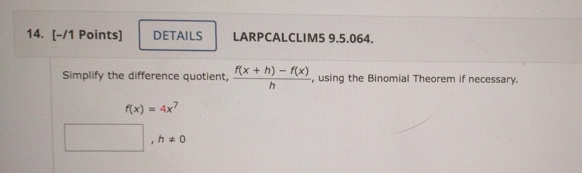 Solved Simplify the difference quotient, hf(x+h)−f(x), using | Chegg.com