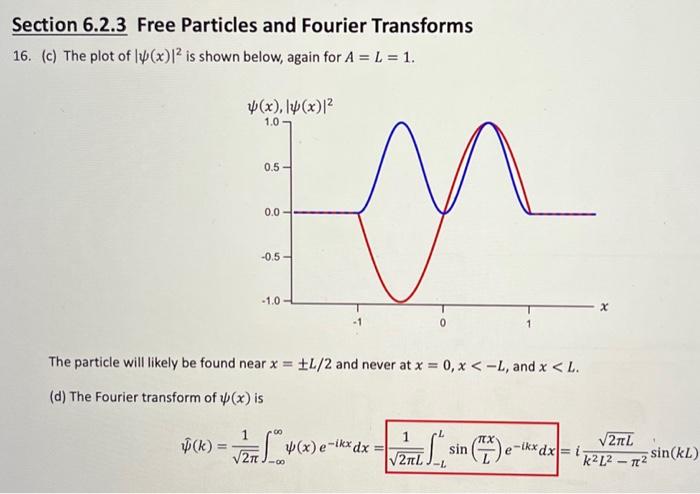 Solved Section 6.2.3 Free Particles and Fourier Transforms | Chegg.com