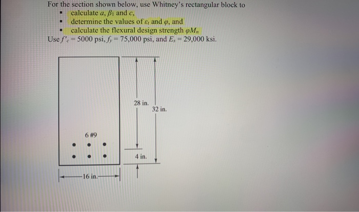 Solved For the section shown below, use Whitney's | Chegg.com