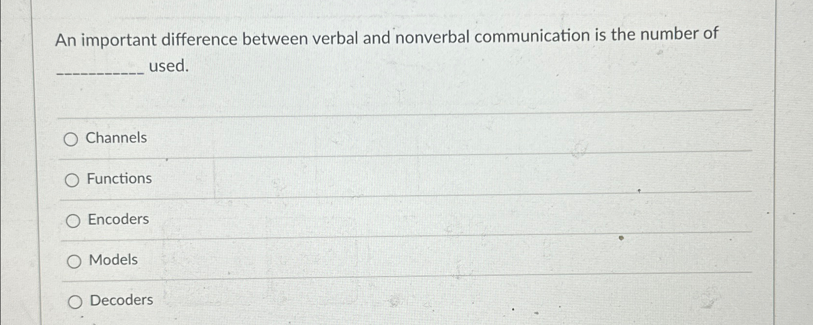 Solved An important difference between verbal and nonverbal | Chegg.com