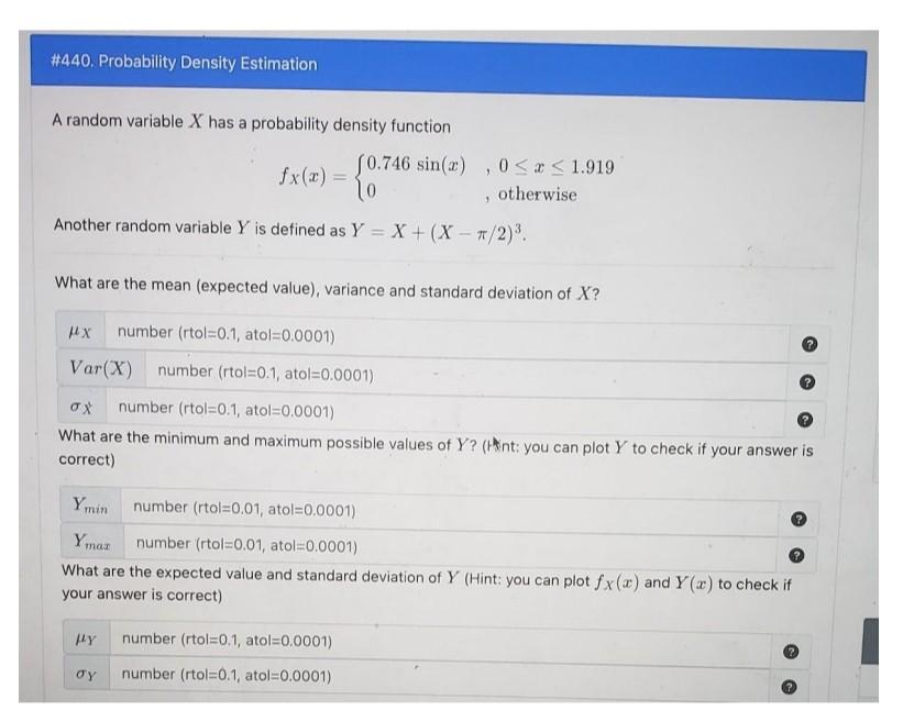 #440. Probability Density Estimation A random | Chegg.com