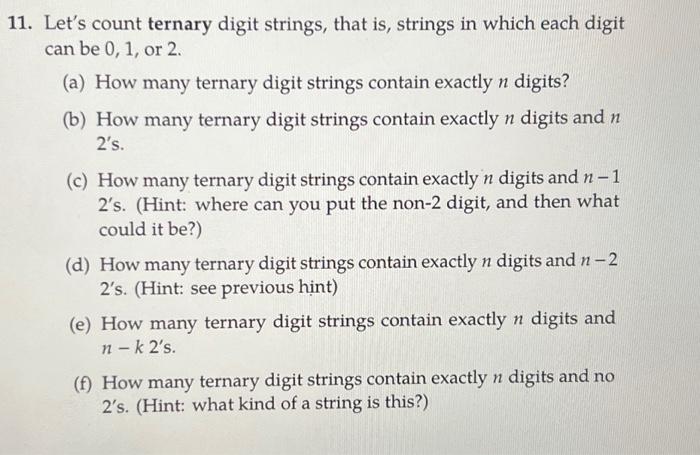 1 Let S Count Ternary Digit Strings That Is