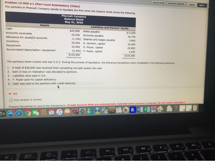 Solved CALCULATOR Problem 12-03A a-c (Part Level Submission) | Chegg.com