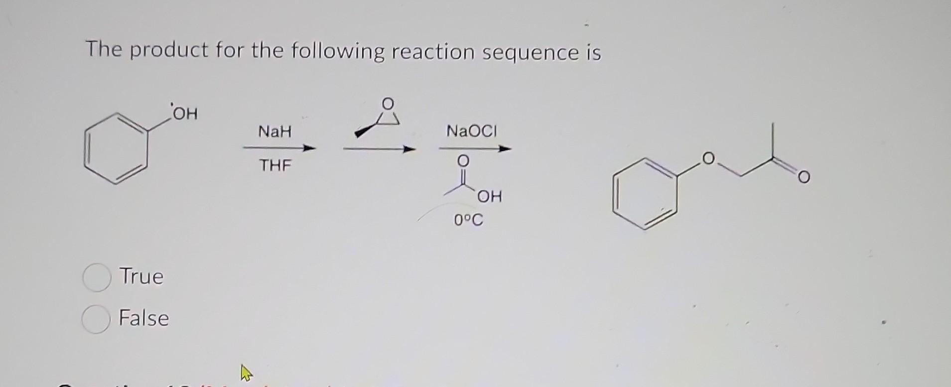 Solved The product for the following reaction sequence | Chegg.com