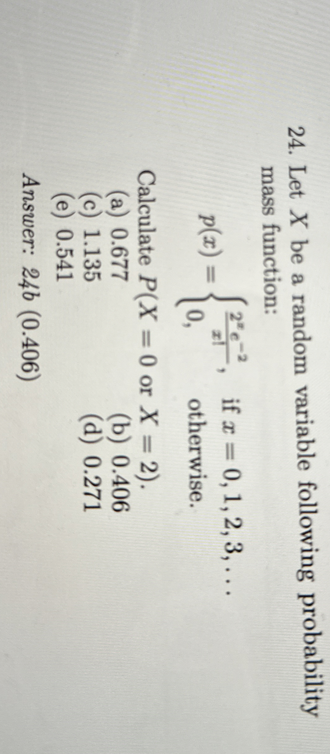 Solved Let x ﻿be a random variable following probability | Chegg.com