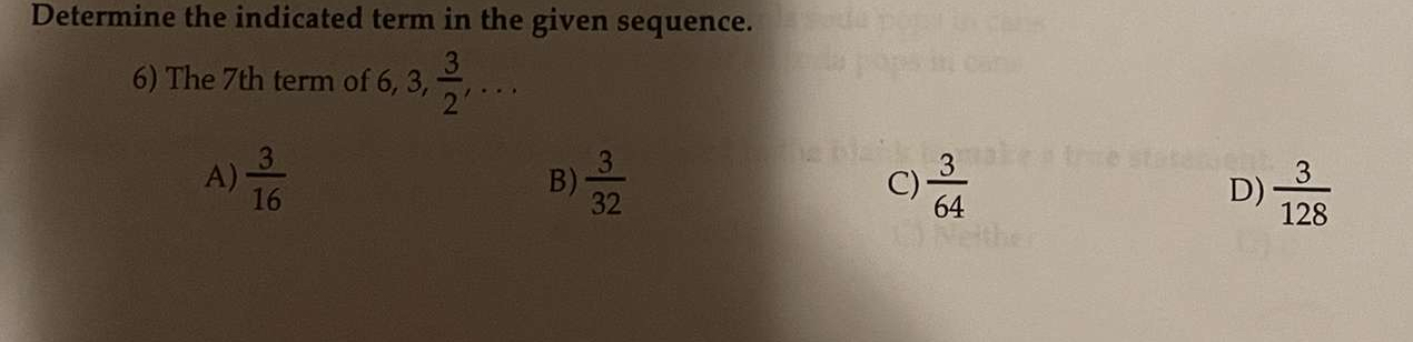 Solved Determine the indicated term in the given | Chegg.com