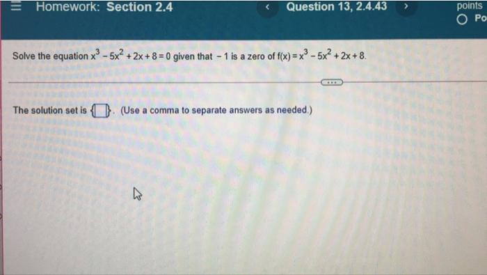 Solved Homework: Section 2.4 Question 13, 2.4.43 points O PO | Chegg.com