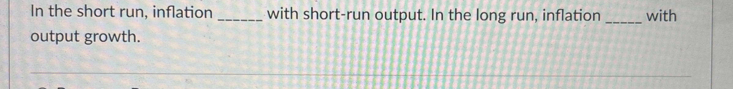 Solved In the short run, inflation with short-run output. In | Chegg.com