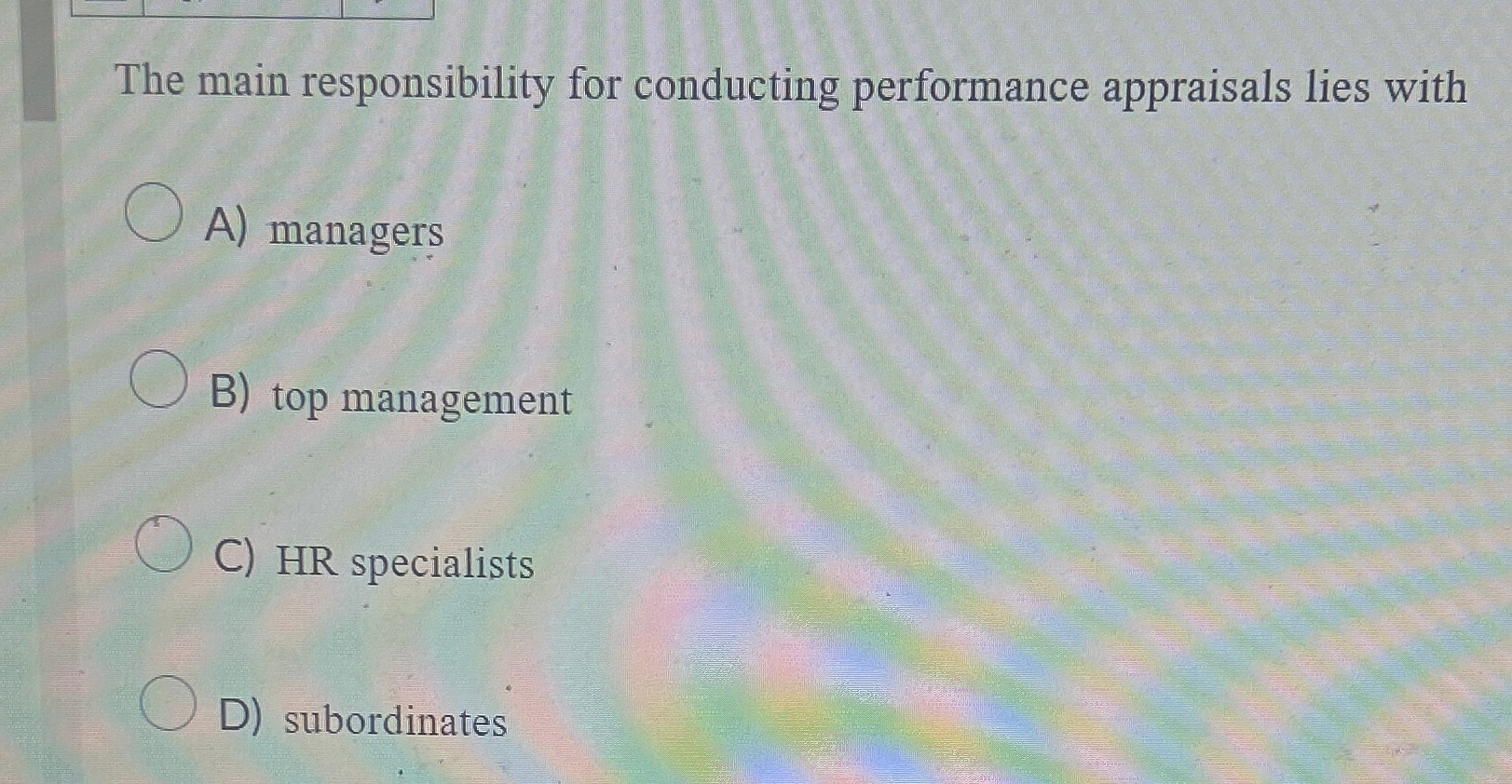 Solved The main responsibility for conducting performance | Chegg.com