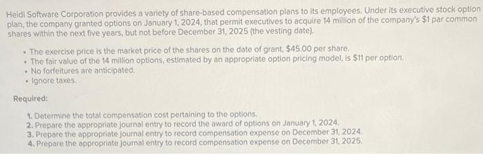 Solved Heidi Software Corporation provides a variety of | Chegg.com