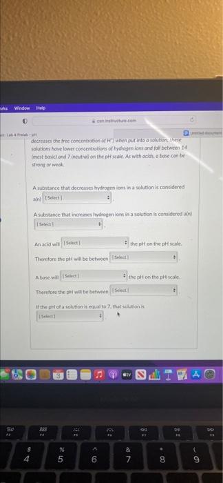 Solved arks Window Help uiz: Lab 4 Prelab - pH 80 F3 $ 4 | Chegg.com