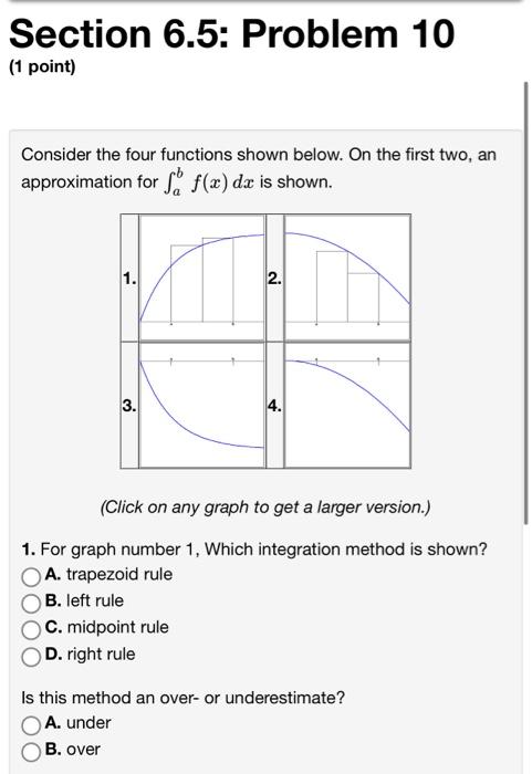 Solved Section 6.5: Problem 10 (1 point) Consider the four | Chegg.com