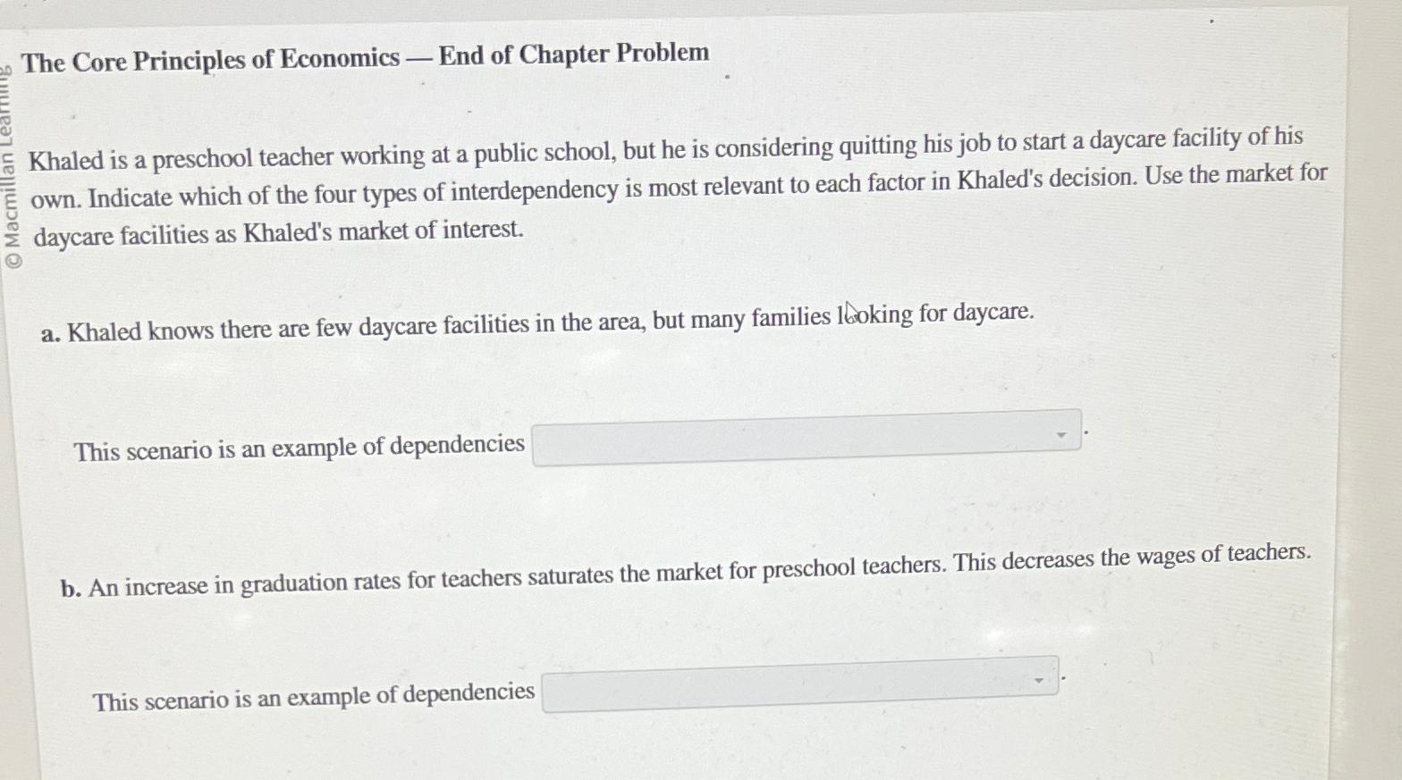 Solved The Core Principles of Economics — ﻿End of Chapter | Chegg.com