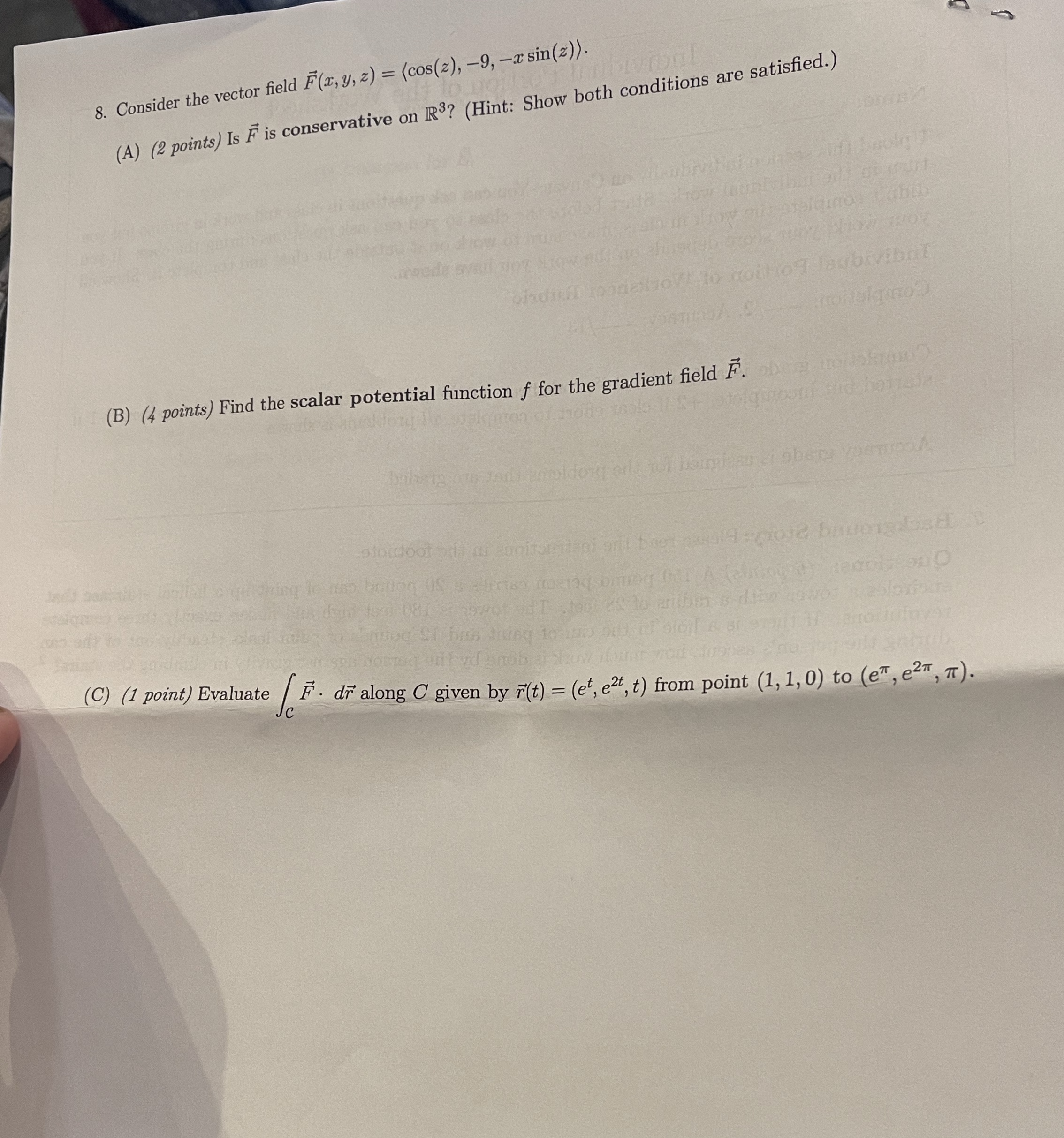 Solved Consider the vector field | Chegg.com