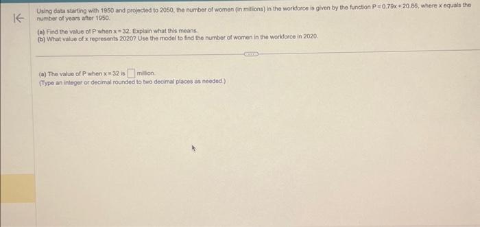Solved Using data starting with 1950 and projected to 2050 , | Chegg.com