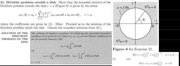 Solved 21. Dirichlet problem outside a disk. Show that the | Chegg.com