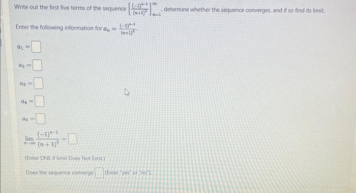 Solved Write out the first five terms of the sequence | Chegg.com