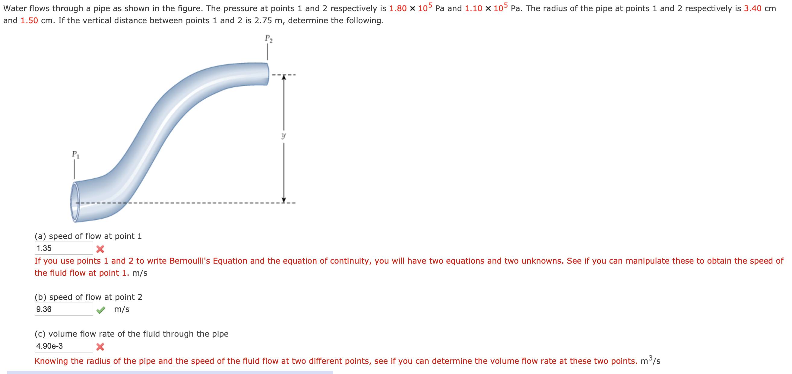 Solved Water flows through a pipe as shown in the figure. | Chegg.com