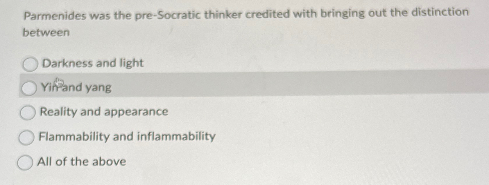 Solved Parmenides was the pre-Socratic thinker credited with | Chegg.com