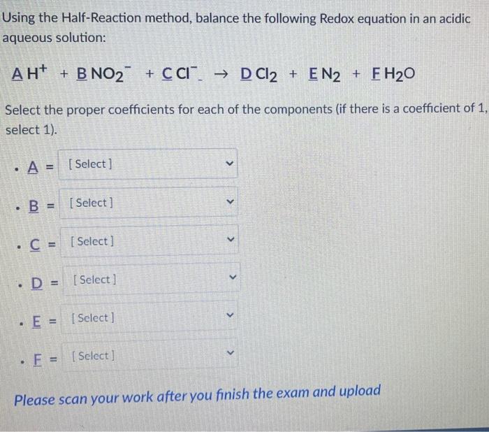[solved] Using The Half Reaction Method Balance The Follo