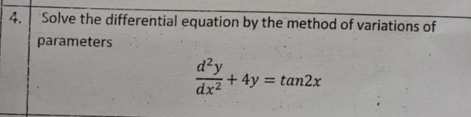 Solved Solve the differential equation by the method of | Chegg.com