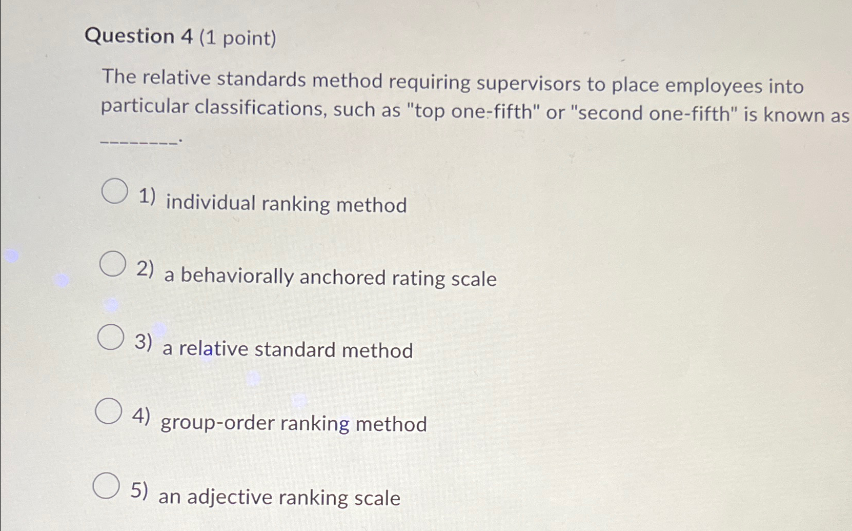 Solved Question 4 (1 ﻿point)The relative standards method | Chegg.com