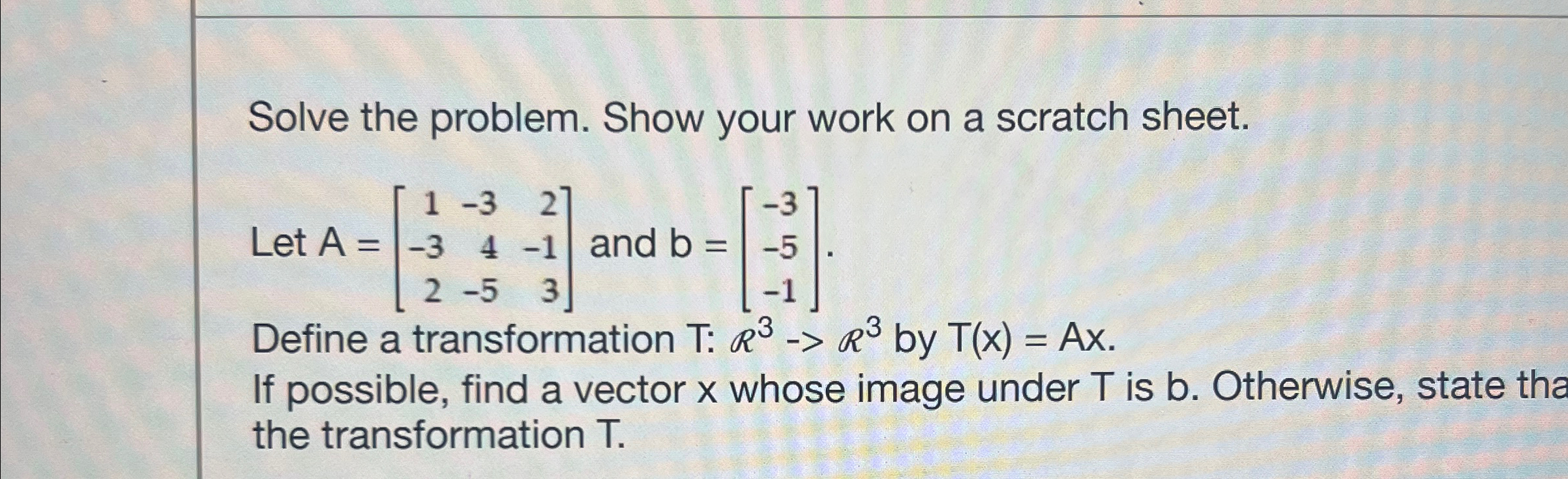 Solved Solve the problem. Show your work on a scratch | Chegg.com