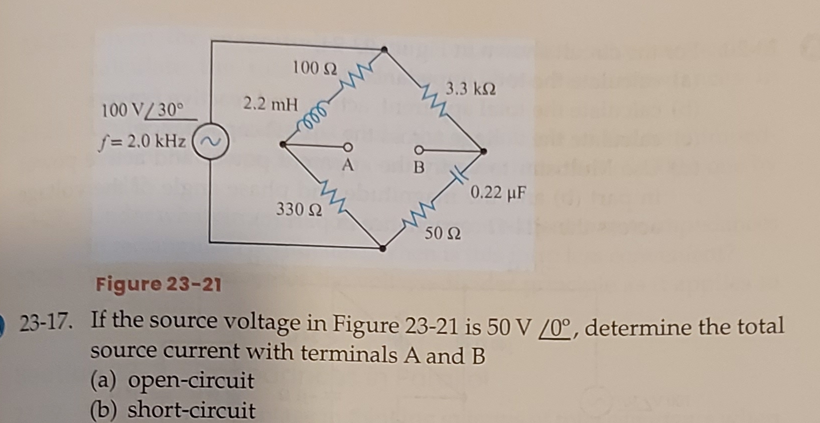 Solved Figure 23-2123-17. ﻿If the source voltage in Figure | Chegg.com