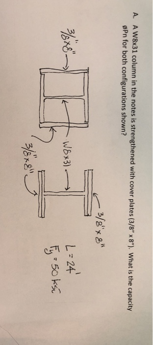 A. A W8x31 column in the notes is strengthened with | Chegg.com