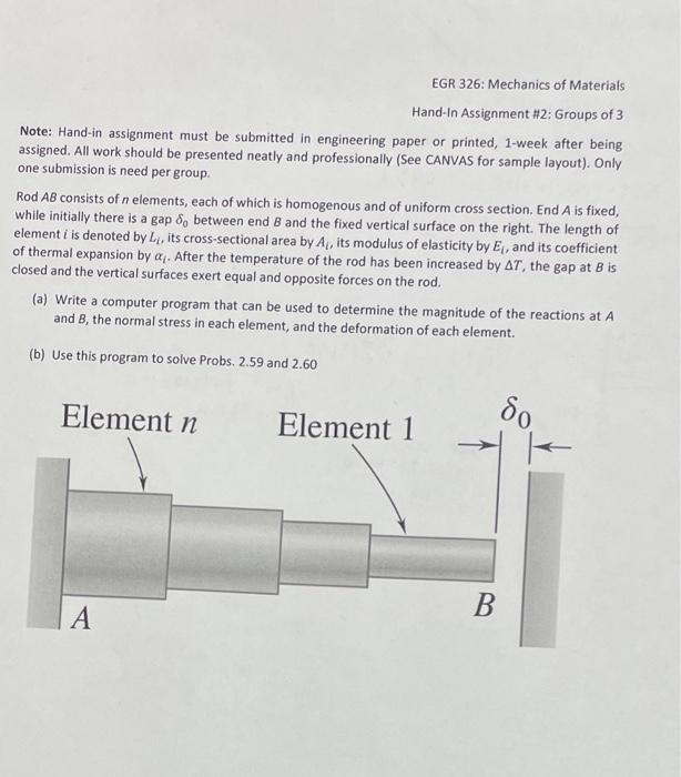 Solved EGR 326: Mechanics of Materials Hand-In Assignment | Chegg.com