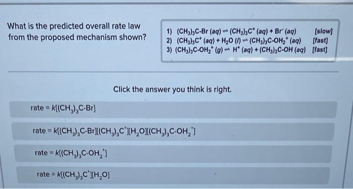 Solved What is the predicted overall rate law from the | Chegg.com