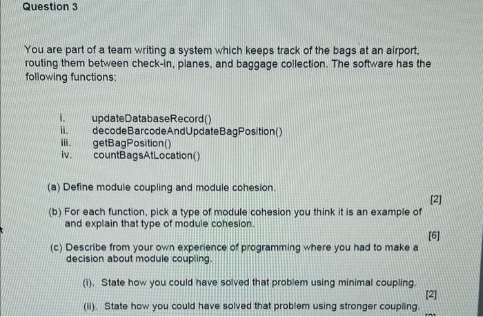 Solved You are part of a team writing a system which keeps | Chegg.com