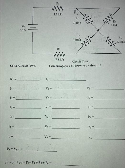 Solved Solve Circuit Two. I encourage you to draw your | Chegg.com