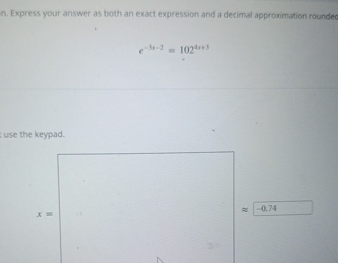 Solved n. ﻿Express your answer as both an exact expression | Chegg.com