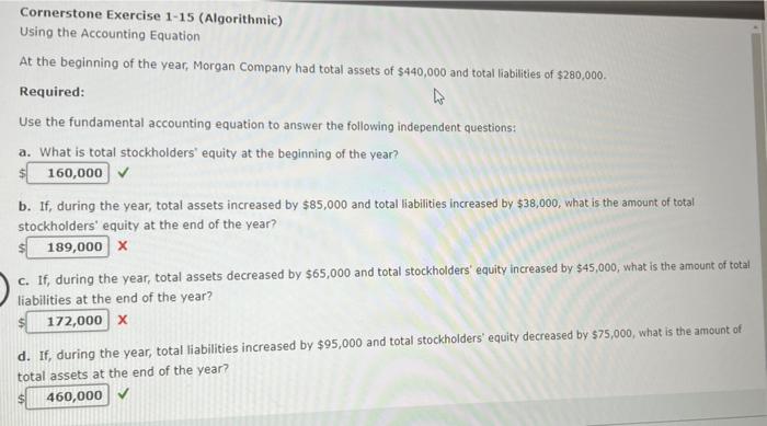 Solved Cornerstone Exercise 1-15 (Algorithmic) Using the | Chegg.com