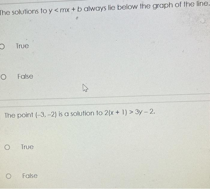 Solved he solutions to y3y−2. True False | Chegg.com