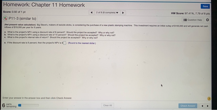 Solved Homework Chapter 11 Homework Save O Score 0 92 Of 1