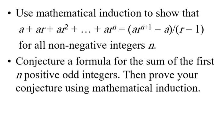 Solved - Use mathematical induction to show that | Chegg.com