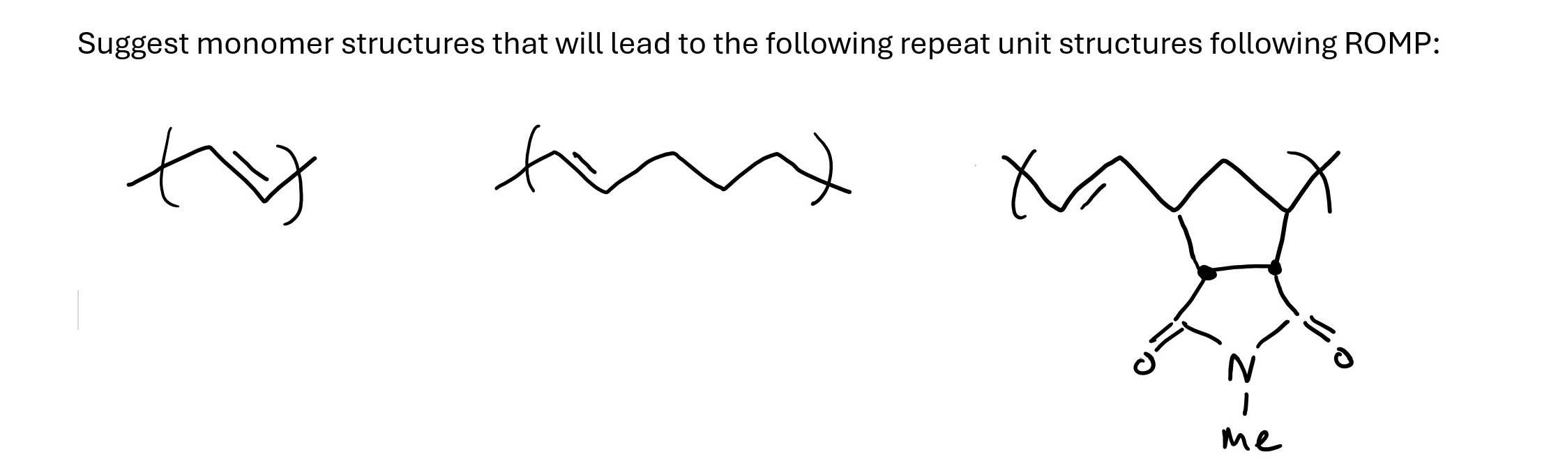 Solved Suggest monomer structures that will lead to the | Chegg.com