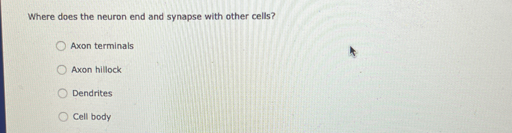 Solved Where does the neuron end and synapse with other | Chegg.com