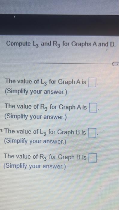 Solved Compute L3 and R3 for Graphs A and B. The value of L3 | Chegg.com