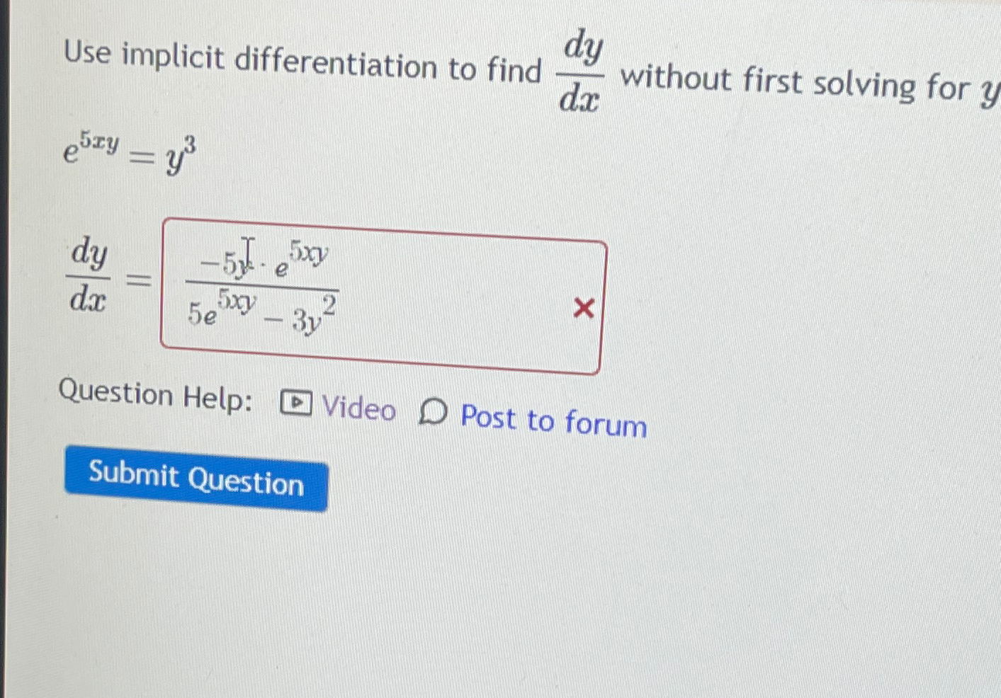 Solved Use implicit differentiation to find dydx ﻿without | Chegg.com
