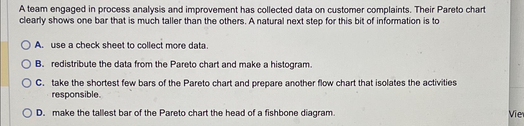 Solved A team engaged in process analysis and improvement | Chegg.com